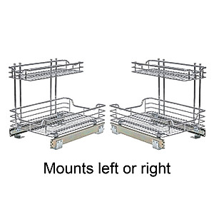 Household Essentials C26512-1 Glidez Under Sink Sliding Organizer | Pull Out Cabinet Shelf | Chrome | 12.5 Inches Wide