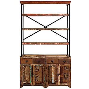 SLGSDMJ Storage Rack, Modern Kitchen Buffet Storage Cabinet for Kitchen, Bathroom, Living Room or Hallway. Sideboard with Shelves Solid Reclaimed Wood 47.2"x13.8"x78.7"