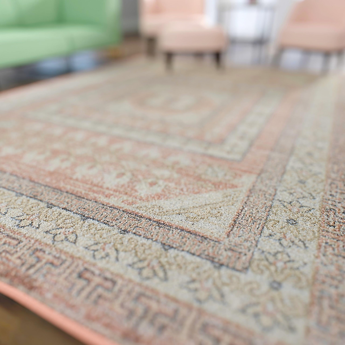 Rugs America Harper HY40A Vintage Transitional Carnation Non-Shedding Living Room Bedroom Dining Home Office Area Rug, 8'0" x 10'0"