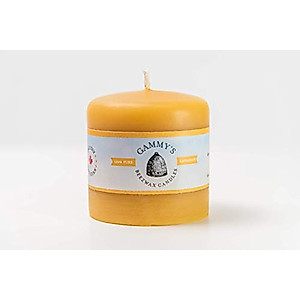 Smooth Brothers Beeswax Pillars Set of Three (3) - 2"x3", 2"x5" and 3.1"x3" - 100% Pure Beeswax by Gammy's Beezwax Candles