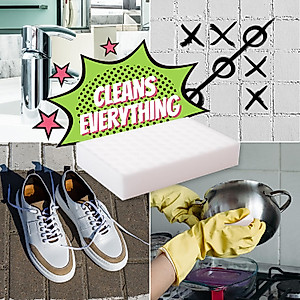 INNOSOL Premium Magic Eraser Sponge I 10 Pcs of Magic Erasers I Melamine Sponge I Magic erasers and reusable sneakerasers I Scrub car, kitchen, toilet cleaner, bathtub I Durable Cleaning Pads