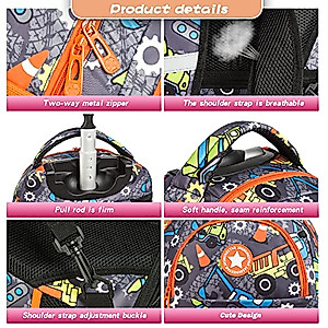 MOHCO Rolling Backpack 16 inch Kids Wheeled School Backpack Set for Boys and Girls