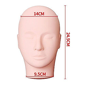 Yephets Pro Training Mannequin Flat Head Practice Make Up Eye Lashes Eyelash Extensions,Practice Training Head Manikin Cosmetology Mannequin Doll Face Head-2 Pack