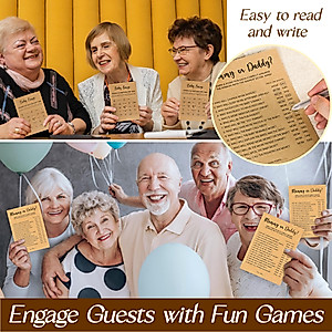 WOODAMORE Bingo Baby Shower Games for Girl - Baby Shower Bingo Cards for Guests, Baby Shower Word Scramble, Mommy or Daddy Baby Shower Game, Funny Boys Baby Shower Activities