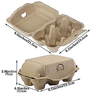 ADXCO 24 Pack Paper Egg Cartons Easter Reusable Egg Storage Natural Pulp Egg Cartons for Chicken Eggs Bulk Blank Egg Container Holds 6 Eggs For Storing Fresh Pasture Raised Eggs