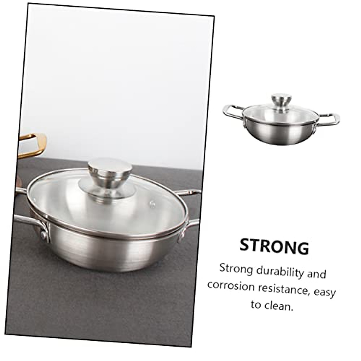 GANAZONO Stainless Steel Noodle Pot Korean Pots for Cooking Ramen Pot with Lid Stainless Steel Stock Pot Instant Ramyun Pot Noodle Stock Pot Korean Ramen Noodle Pot Korean Cooking Pot Pan