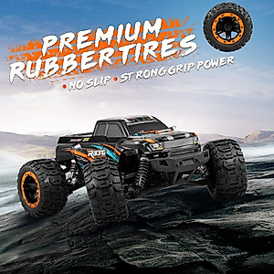 GoolRC 16889A RC Car, 1:16 Scale Remote Control Car, 4WD 45KM/H High Speed RC Truck with Brushless Motor, 2.4GHz All Terrain Off Road Rock Crawler, Electric Vehicle Toy for Adults Kids (Orange)