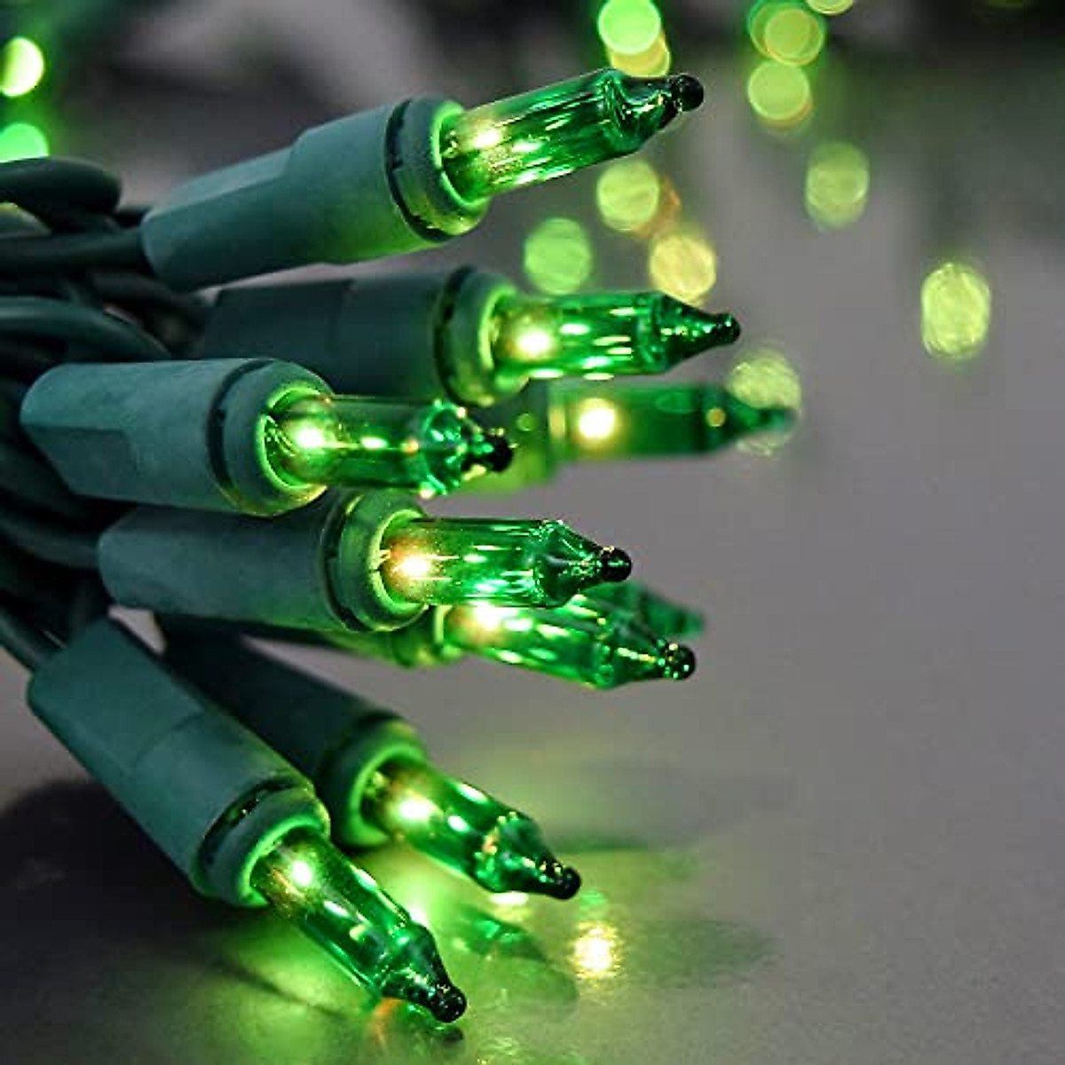 Dazzle Bright Green Christmas Lights with Green Wire, 33FT 150 Count Incandescent Christmas Tree String Lights with UL Certified Christmas Decorations for Indoor Outdoor Xmas Yard Party Decor