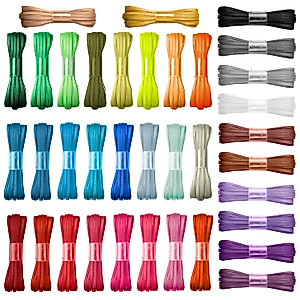 Solid Color Satin Ribbon 1/8 Inch Fabric Ribbons for Crafts Thin Ribbon for Christmas Gift Wrapping 36 Colors 198 Yards Rainbow Ribbon for Hair Bows Flowers Bouquets Wedding Baby Shower Decorations