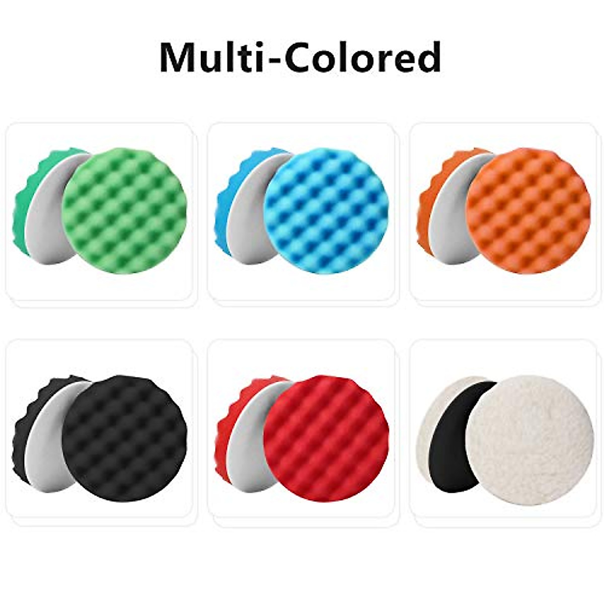 12 Pcs Buffing Polishing Pads 6 Inch Compound Buffing Sponge Pads Cutting Polishing Pad Kit for Car Buffer Polisher Compounding, Polishing and Waxing