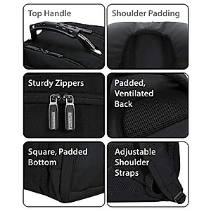 Rockland Professional USB Laptop Backpack, Black, Large