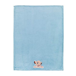 Lambs & Ivy Lion King Adventure Baby Blanket, Blue , 30x40 Inch (Pack of 1)