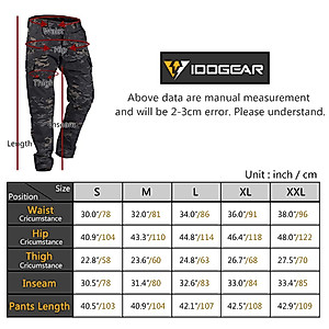 IDOGEAR GL Tactical Pants Multi-camo Combat Pants for Airsoft Military Hunting Paintball Outdoor Sports Slim Fit Style (B:Multi-camo Black, 32W x 32L)