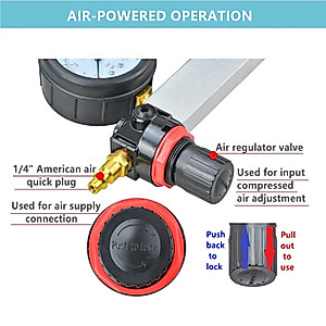 Prokomon Cylinder Leak Down Tester,Gasoline Engine Cylinder Dual Gauge Leakdown Compression Tester kit with 10 12 14mm Spark Plugs on Car Truck Motorcycle