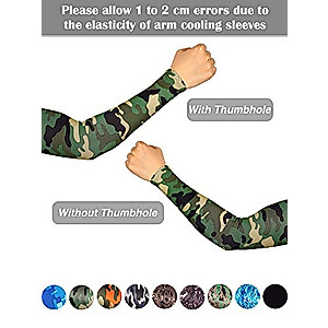 Mudder 9 Pairs Unisex UV Protection Sleeves Arm Cooling Sleeves Ice Silk Arm Sleeves Arm Cover Sleeves (Camouflage, Black)