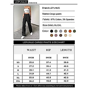 Lepunuo Cargo Pants for Women Baggy Zipper Y2K Pants Light Baggy Jogger Black