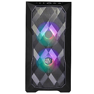 Cooler Master TD300 Mesh Micro-ATX Tower with Polygonal Mesh Front ana Removable Top Panel, ARGB/PWM Hub Tempered Glass, Dual Sickleflow PWM ARGB Lighting Fans