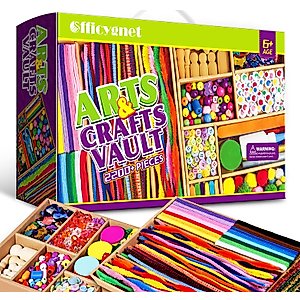 Arts and Crafts for Kids, 2200+ Piece Craft Kit Library in a Box for Kids Age 4 5 6 7 8 9 10 11 & 12 Year Old Boys & Girls, Crafting Supplies Set, Craft Box for Kids, Gift Ideas for Kids Art Kits