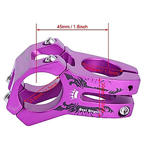 Yosoo Health Gear Mountain Bike Stem, Bar Stem, 31.8 mm Stem Road Bike, Handlebar Stem Riser for MTB, Mountain Bike, Road Bike, BMX (Purple)