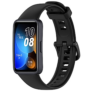 E ECSEM Bands Compatible with Huawei Band 10/9/8 Smartwatch Replacement Silicone Adjustable Bracelet Accessory Strap for Huawei Band 10/9/8 Wristbands W/Metal Buckle
