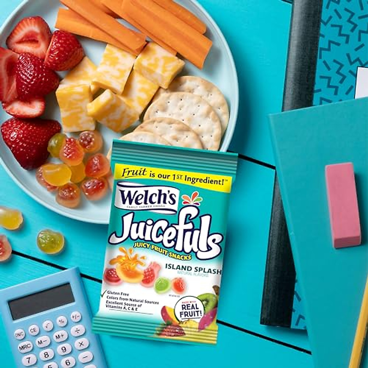 Welch's Juicefuls Juicy Fruit Snacks, Mixed Fruit, Berry Blast & Island Splash Fruit Gushers Variety Pack, Great For School Lunches, Gluten Free, 4 Oz Individual Single Serve Bags (Pack Of 12)