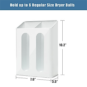 SSTATES Magnetic Dryer Balls Holder for Laundry Room Organization and Storage, Modern Lint Bin for Farmhouse Decor, White (Balls Not Included)