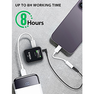 SYNCO Wireless Lavalier Microphone, G2(A1) 2.4G Lavalier 1 Transmitter & 1 Receiver Lapel Mic for Vlog Streaming YouTube for DSLR Camera Smartphone Tablet, Wireless-Lav-Mics-for-Camera