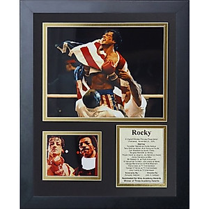 Rocky- Champion Boxer Collectible | Framed Photo Collage Wall Art Decor - 12"x15" | Legends Never Die