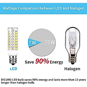 Fesd Ts E12 75 Watt Replacement LED Candelabra Bulbs C7,3000K Warm White,750LM T6 7W LED E12 Chandelier Light Bulbs for Ceiling Fan Pendant Lighting,Dimmable,2 Pack (Daylight White 6000k)