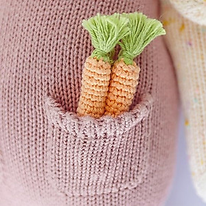 cuddle + kind Harper The Bunny Little 13" Hand-Knit Doll – 1 Doll = 10 Meals, Fair Trade, Heirloom Quality, Handcrafted in Peru, 100% Cotton Yarn