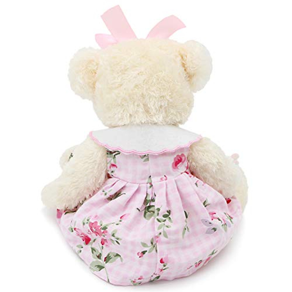 Oitscute Small Baby Teddy Bear with Cloth Cute Stuffed Animal Soft Plush Toy 10" (Pink Dress with Rabbit)