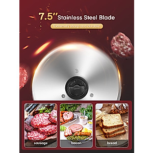 Meat Slicer Blade, Fohere 7.5'' Smooth Stainless Steel, Food Slicer Serrated Blade only for Fohere Meat Slicer