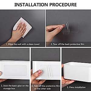 3Pcs Wall Mounted Remote Control Holder Floating Organizer Stick On Wall Shelf Non-Drilling Bathroom Storage Brackets Ledge Shelf