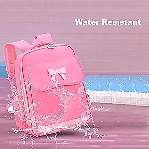HT HONOR . TRUST Kids Backpack for School Girls Elementary Kindergarten Lightweight School Bag for Little Girl 15inch Pink Bookbag for Children