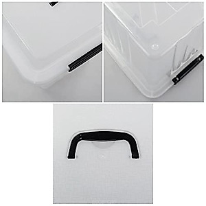 Readsky 4-Pack Clear Plastic Storage Latch Bin with Lids and Handle, 17 Liters