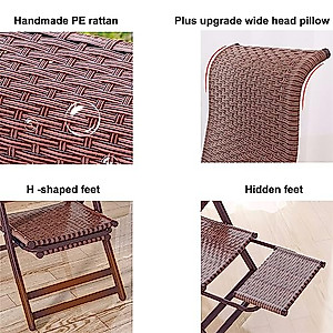 JHKZUDG Folding Patio Rocking Chairs,Garden Rattan Chairs,Portable Rocking Chair,PE Rattan Rocking Chair with Steel Frame, for Garden, Backyard, Porch