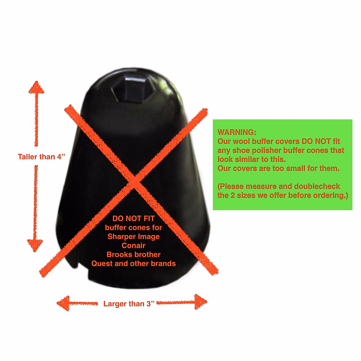 Large Dual 100% Lamb Wool Buffer Covers Fit 2.75”Dia x 4”High - Beck Diplomat, Deluxe Shoe Polishers