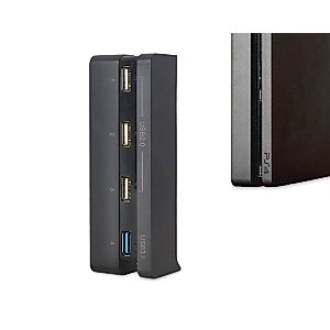 ElecGear USB Hub 3.0 for PS4 Slim, USB Extension Adapter Splitter Charging Port (1x USB3.0 and 3X USB2.0) with LED for Playstation 4 Slim CUH-2xxx