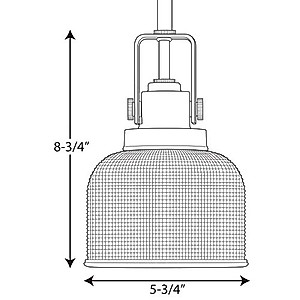 Progress Lighting P5173-81 Archie Collection One-Light Mini-Pendant, 15, 6, Antique Nickel
