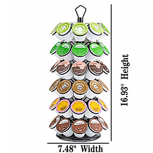 Rice rat K-Cup Storage Coffee Capsules Pod Holder Carousel Capsule Display Storage for k-cup（54 pods-6 tiers）
