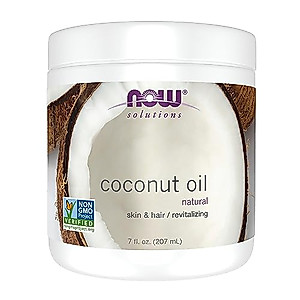 NOW Foods Solutions, Coconut Oil, Naturally Revitalizing for Skin and Hair, Conditioning Moisturizer, 7-Ounce