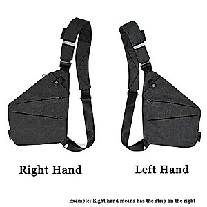 TOLOG Sling Bag Fashion Digital Silm Shoulder Bag Men Multi-functional Crossbody Backpack Anti-theft Gun Chest Bag (Right Hand)