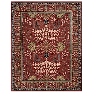 SAFAVIEH Antiquity Collection Accent Rug - 4' x 6', Red & Multi, Handmade Traditional Oriental Wool, Ideal for High Traffic Areas in Entryway, Living Room, Bedroom (AT64A)