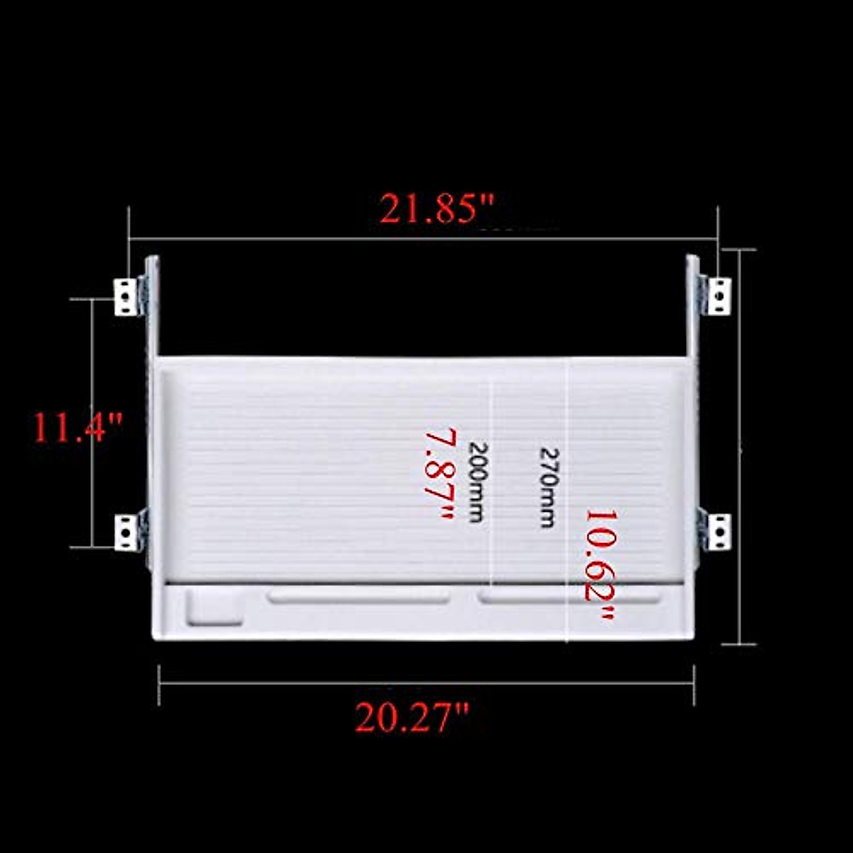Under Desk Keyboard Tray Rack Drawers Slide Platforms or Home Office (White)