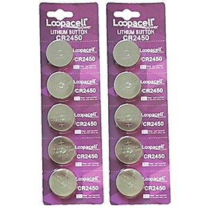 Loopacell CR2450 3V Lithium Battery 10 Pack