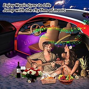 Led Lights for Car, Dash Lights for Car Interior Neon Lights Strip with App Control, RGB Under Dash Led Lights with DIY Million Colors Music Mode