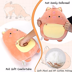 17.7'' Fox Plush Pillow for Girls, Cute Stuffed Animal Hugging Pillow, Soft Plush Toy, Cartoon Sleeping Pillow, Soft Plushie Doll Gifts