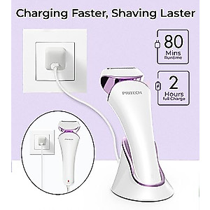 PRITECH Electric Shaver for Women - Cordless Ladies Shaver, Lady Razor for Legs, Arm, Underarms, Bikini, USB Rechargeable Razor Wet & Dry Waterproof Razor for Woman
