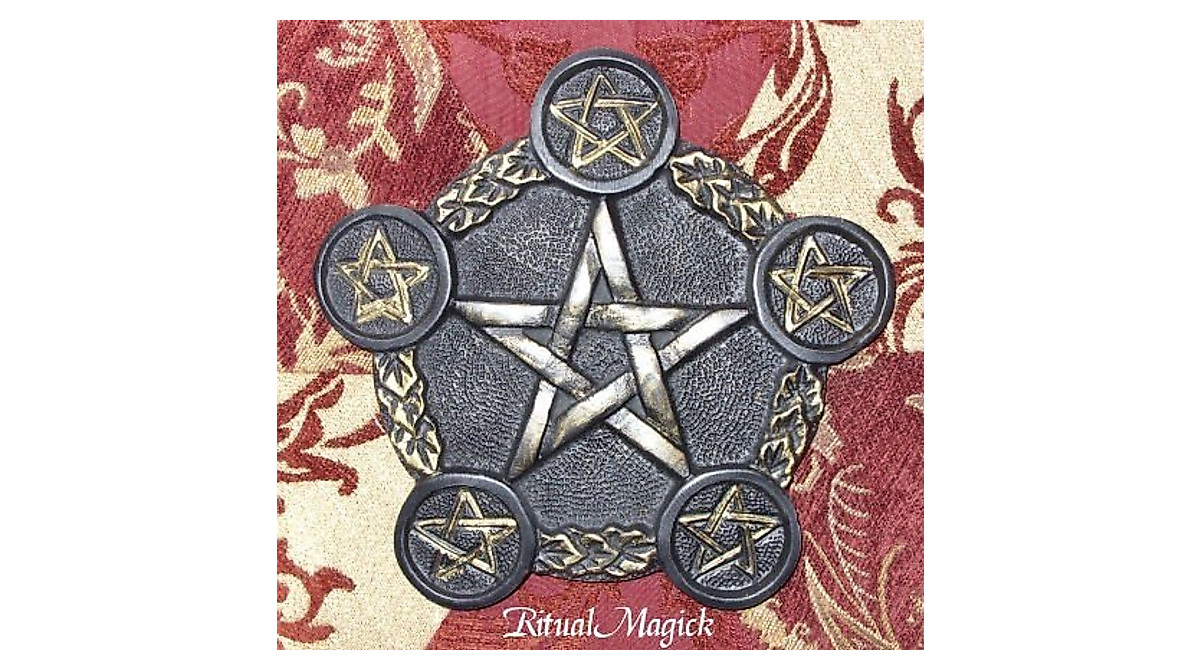 Pentacle Altar Tile for Elemental Magic Rituals