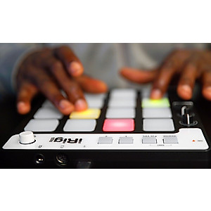 IK Multimedia iRig Pads MIDI groove controller, portable & lightweight MPC-style beat machine with 16 velocity-sensitive backlit rubber pads - studio equipment for iPhone, iPad, Android, Mac, PC